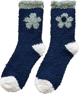 Generic Chaussons dhiver pour femme - Motif l&eacute;opard - Antid&eacute;rapants - Polaire thermique - Doux et confortable - Int&eacute;rieur &eacute;pais, Marine, Taille unique