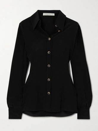 Alessandra Rich Chemise En Cr&ecirc;pe De Soie - Noir