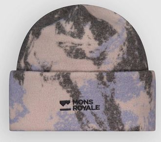 Mons Royale Pileup Wool Fleece Beanie mtn camo moonstone