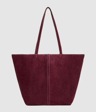 Vanessa Bruno Tote Bag GM Daily Cuir Velours Prune