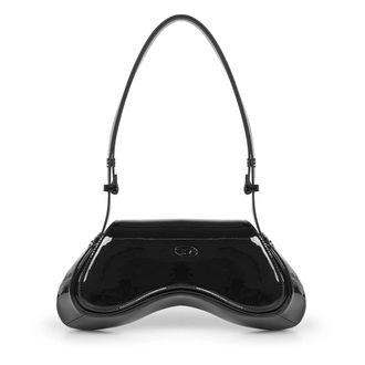 Diesel Femme, Sacs, Noir, Taille: ONE Size Sac Bandouli&egrave;re Noir avec Rabat Style Videogame