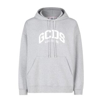 GCDS Grauer Logo Loose Hoodie - - Sweatshirts & Hoodies - Herren - Grau - XS