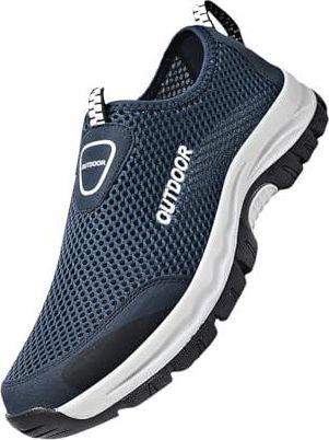 Generic Chaussures de marche &agrave; enfiler en maille pour homme pour lext&eacute;rieur, baskets l&eacute;g&egrave;res et respirantes avec semelle en caoutchouc antid&eacute;rapante, col &eacute;las