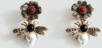 Mango Boucles doreilles pendantes cristaux or - Femme - Taille unique - MANGO