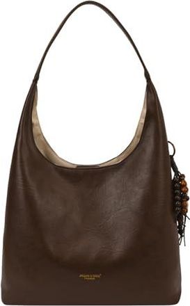 Generic Crescent Sac &agrave; bandouli&egrave;re pour femme en cuir PU pour le travail, le shopping, les voyages, lhiver, lautomne &eacute;l&eacute;gant, Caf&eacute;, 480.00x260.00x220.00mm/18.