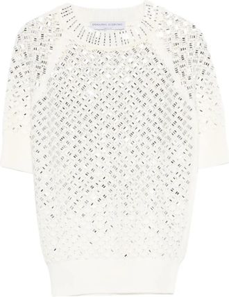 Ermanno Scervino crystal-embellishment T-shirt - Wei&szlig;
