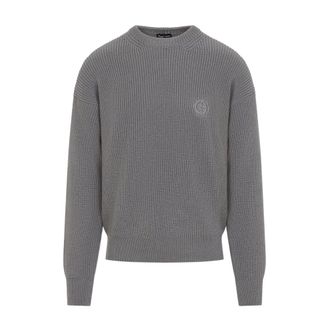 Giorgio Armani Rundhals-Pullover mit Rippstrick - - Knitwear - Herren - Grau - M