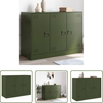 vidaXL Schrank - Sideboard Olivgr&uuml;n 99x39x73 cm Stahl
