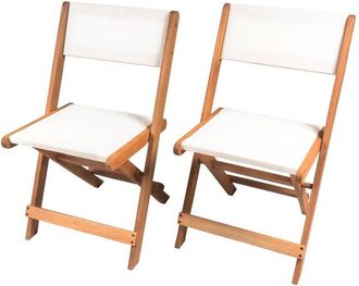 Habitat et Jardin Habitat Et Jardin - Lot de 2 chaises pliantes en bois exotique Seoul - Maple - Beige