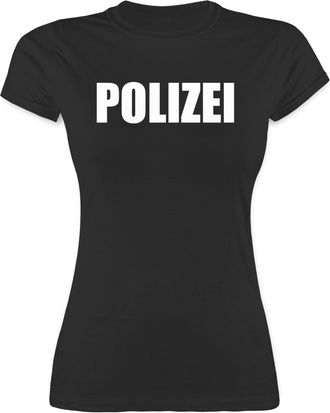 Shirtracer Shirt Damen - Karneval & Fasching - Polizei I Polizeiuniform I Polizist I Polizeikost&uuml;m I SEK Polizistin I Police I SWAT - XXL - Schwarz - polizeishir