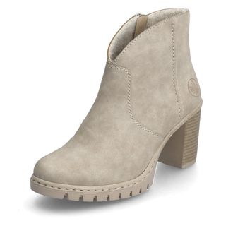 Rieker Damen Klassische Stiefeletten Y2553, Frauen Stiefeletten,Kurzstiefel,uebergangsschuhe,uebergangsstiefel,Boots,Stiefel,beige (60),37 EU / 4 UK