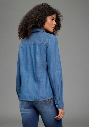 Kangaroos Jeansbluse f&uuml;r den Alltag, Langarm, mit klassischem Blusenkragen