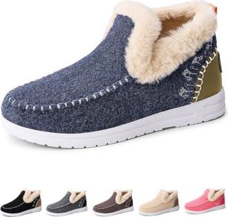 Generic Bottes orthop&eacute;diques confortables en polaire &agrave; enfiler, pour homme et femme, chaussures plates avec doublure en peluche, confortables, chaudes et anti