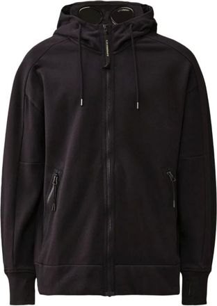 C.P. Company C.p. Company, Homme, Sweatshirts et sweats &agrave; capuche, Bleu, Taille: L Diagonal Raised Fleece Goggle SweaT-shirt