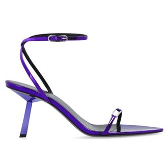 Saint Laurent Kitty 75mm Leder Sandalen - - Shoes - Damen - Lila - 39 EU