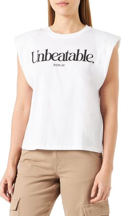 Replay Damen W3568f T-Shirt, 001 White, XL