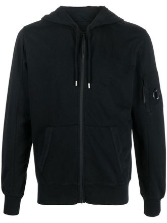C.P. Company hoodie zippé à détail verre de lunette signature - Noir