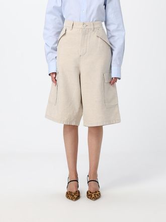 Fendi Short cargo taille haute en lin et coton m&eacute;lang&eacute;s longueur genou