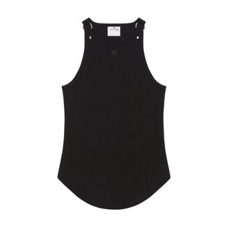 Courr&egrave;ges 90s Geripptes Tanktop - - Tops - Damen - Schwarzk - S