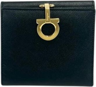 Ferragamo Portefeuille en cuir doccasion - Femme - Pre-owned - Noir - Taille: ONE Size
