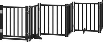 vidaXL Barrière pour chiens avec porte 6 panneaux bois de sapin massif vidaXL