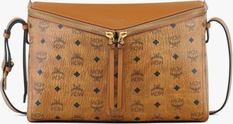 MCM Diamant 3D Schultertasche in Visetos Leder-Mix COGNAC OTHER