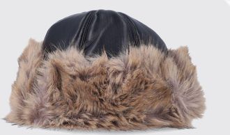Stand Studio Zweifarbige Beanie-M&uuml;tze aus Kunstpelz von mit Umschlag