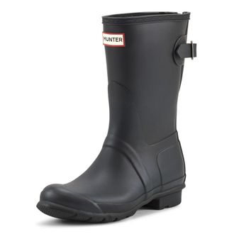 Hunter Hunter Damen Original Back Adjustable Short Rain Boots Gummistiefel, Schwarz, 37 EU