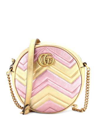 Gucci GG Marmont Round Shoulder Bag Matelasse Leather Mini crossbody bag - Gr&uuml;n