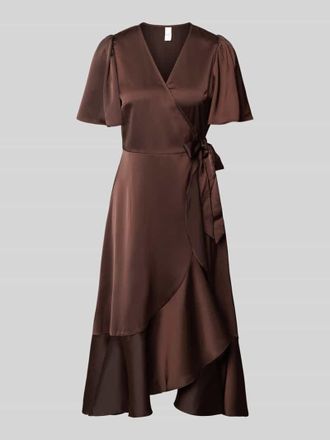 Vero Moda Midikleid aus Satin mit V-Ausschnitt Modell Thea