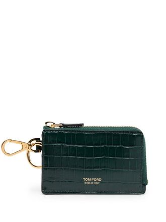 Tom Ford portefeuille &agrave; effet peau de crocodile - Vert