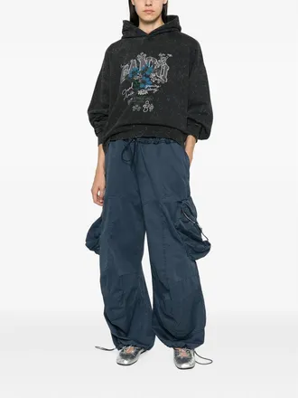 Ganni Acid Wash Graphic Sweatshirt - Gray