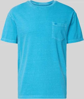 Superdry T-Shirt aus Baumwoll-Leinen-Mix mit Brusttasche