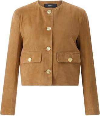 Arma Femme, Vestes, Brun, Taille: 38 FR Veloursjacke Lorenne