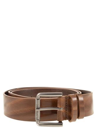 Max Mara G&uuml;rtel - Buckle40xlong - Long Leather Belt - Gr. L - in Braun - f&uuml;r Damen