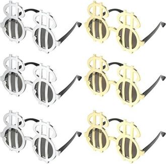 BESTONZON 6 Pièces Lunettes de Soleil Créatives Forme de Symbole Accessoires Photo Festifs pour Adultes Lunettes de Fête Légères pour Carnaval Anniversaire et S