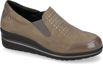 Valleverde VD213F Mocassins Casual Femme Su&egrave;de Vison Talon compens&eacute; 4cm Semelle Caoutchouc, Vison, 39 EU