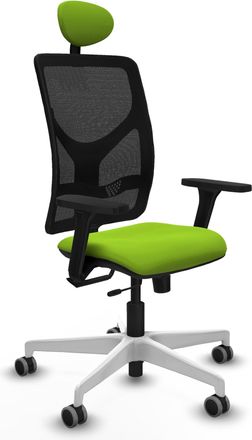 Piqueras y Crespo Arbeitsstuhl f&uuml;r viele Stunden, mit 3D-Armen, h&ouml;henverstellbarer Lendenwirbelst&uuml;tze und festem Kopfteil, ausgestattet mit Syncro/Traslack und Schneide