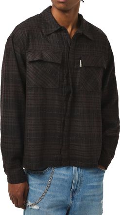 Represent REP Logo Flannel Overshirt - Black
