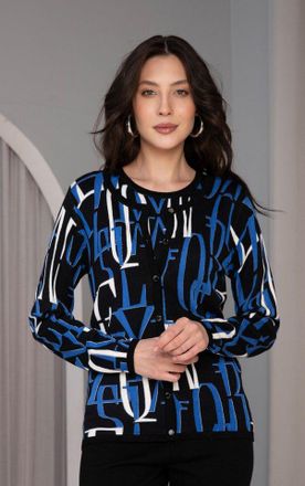 Passioni Strickjacke Twinset mit modernem Buchstabendruck