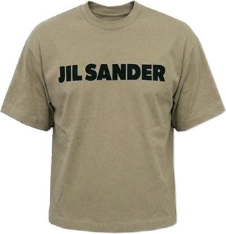 Jil Sander Femme, Tops, Beige, Taille: 44 FR Logo T-Shirt