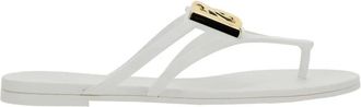 Dolce & Gabbana Femme, Chaussures, Blanc, Taille: 40 EU Sandales de plage en caoutchouc avec logo