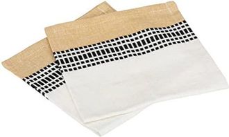 Atmosphera Atmosphera - Lot de 2 Serviettes de Table Dolly - Coton - Blanc - 40x40 cm