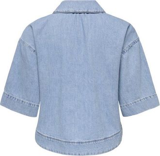 Only T-Shirt ONLCLEO LIFE SS CROP DNM SHIRT PIM, Light Blue Denim