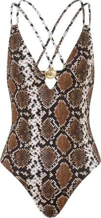 Moschino Smiley Schlangenprint-Badeanzug - - Swimwear - Damen - Mehrfarbig - M
