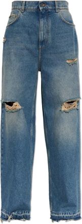 Dolce & Gabbana Jean &agrave; effet vintage - Femme - Jeans - Bleu - Taille: 36 FR