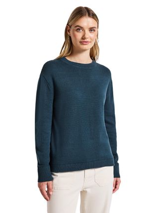 Street One Damen 3015540 Rundhals Pullover, Tide Blue, 42