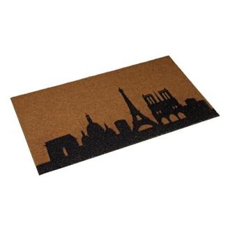 VERSA Paillasson Paris, Style Urbain Moderne, 2x70x40 cm, Polyester, Marron et Noir