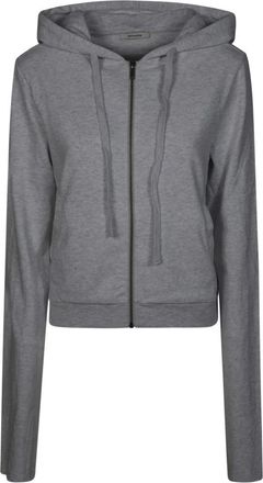 Entire studios Entire Studios, Femme, Sweatshirts et sweats &agrave; capuche, Gris, Taille: 36 FR Felpa Cropped Zip-Up