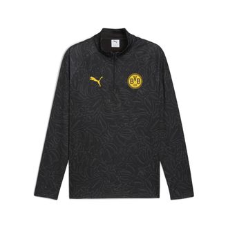 Puma Borussia Dortmund Aufw&auml;rmoberteil mit viertellangem Rei&Atilde;Yverschluss Herren, Accessoires, Schwarz, 3XL